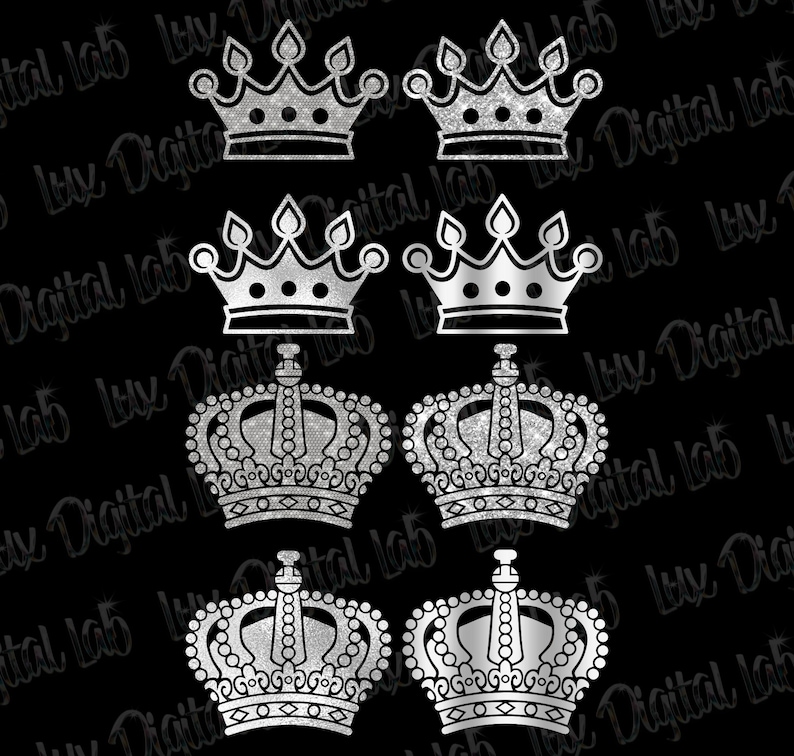 Silver Crowns PNG Clip Art - Etsy