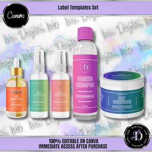 40 Colorful Gradient Product Label Templates Set - Etsy