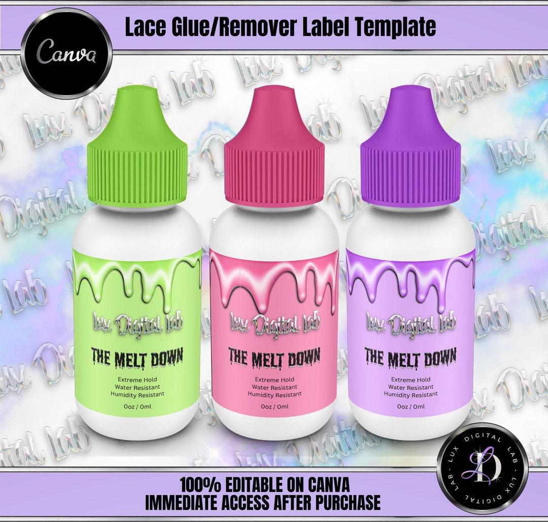 Gooey Drip Editable Lace Glue Label Template - Etsy