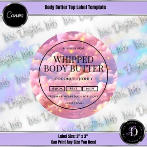 Dreamy Clouds Body Butter Label Template - Etsy
