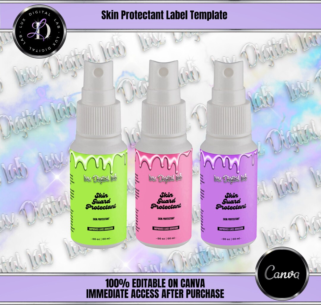 Gooey Drip Editable Lace Glue Skin Protectant Label Template - Etsy