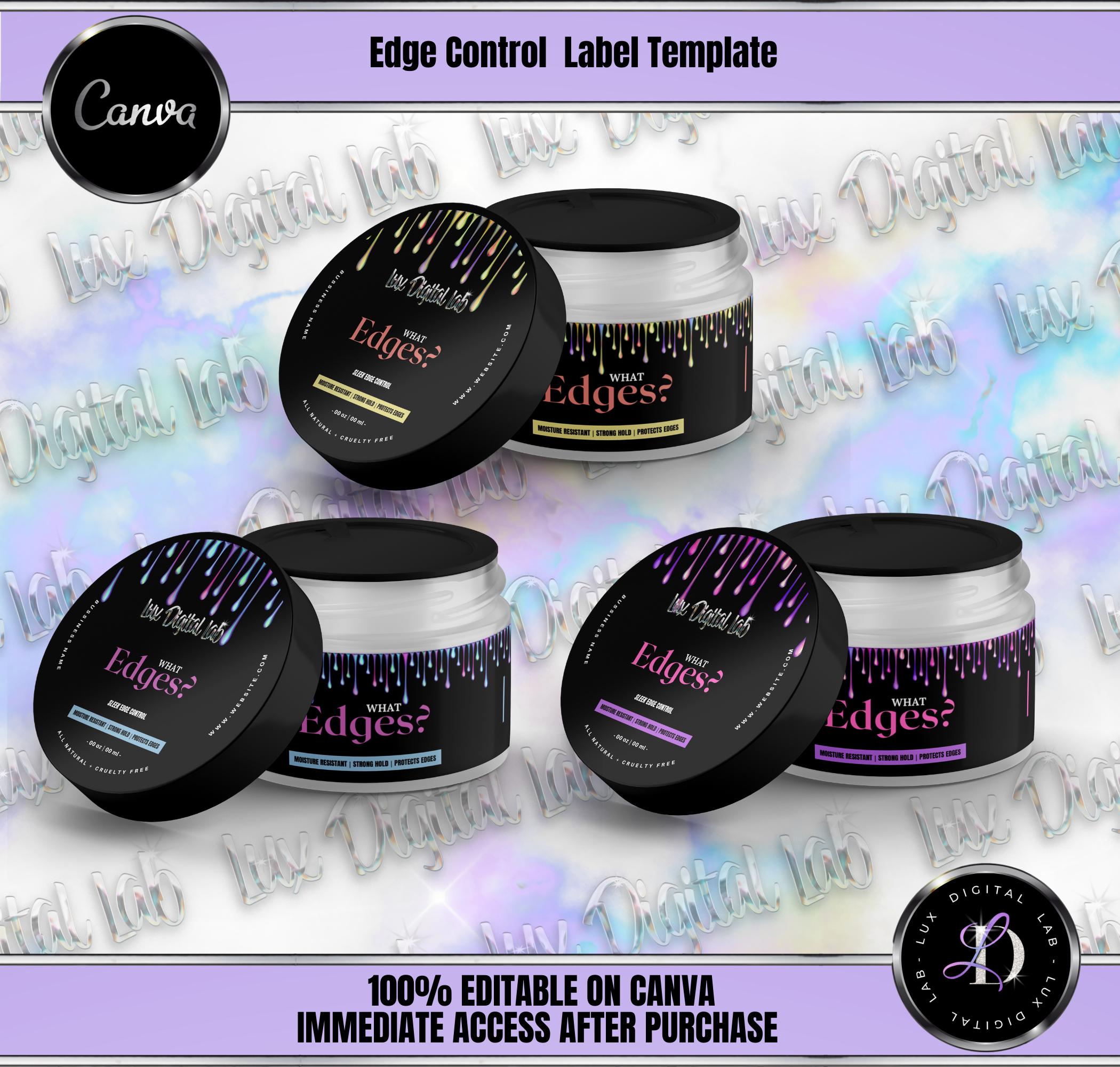 Dripping Edge Control Label Template - Etsy