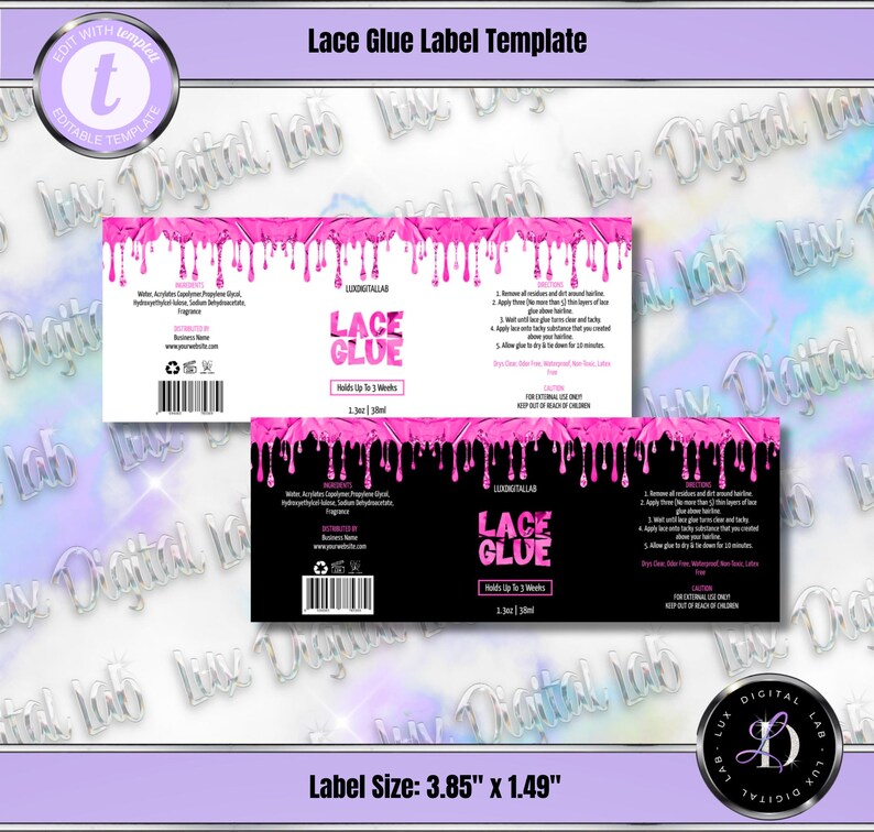 16 Pink Metallic Drip Label Templates Set - Etsy