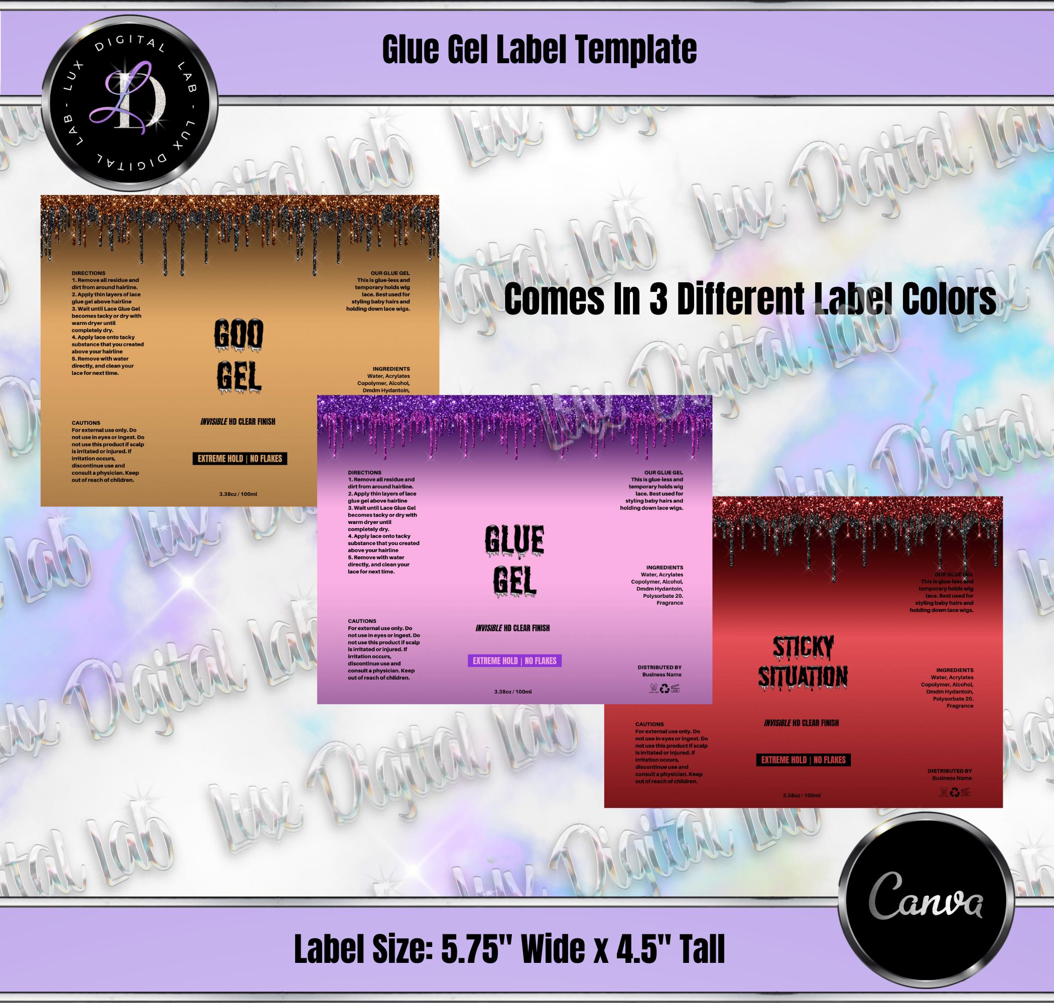 Double Drip Glue Gel Label Template - Etsy