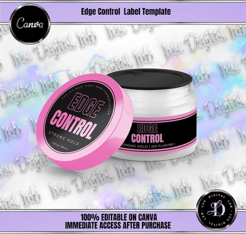 EDGE CONTROL Label Template - Etsy