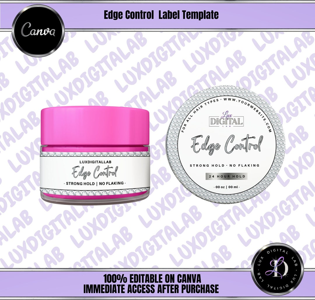 Diamond Edge Control Label Template - Etsy