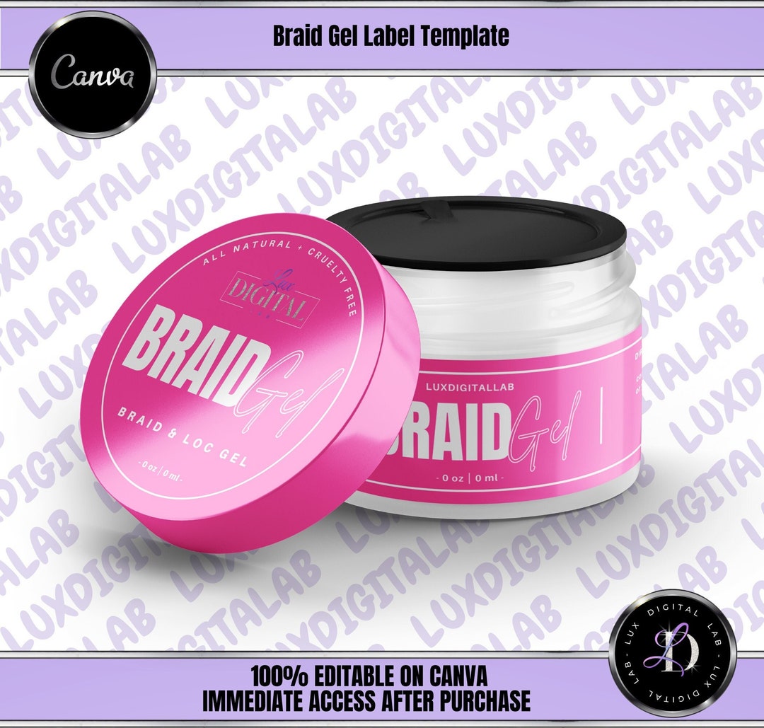 Braid Gel & Edge Control Label Template - Etsy