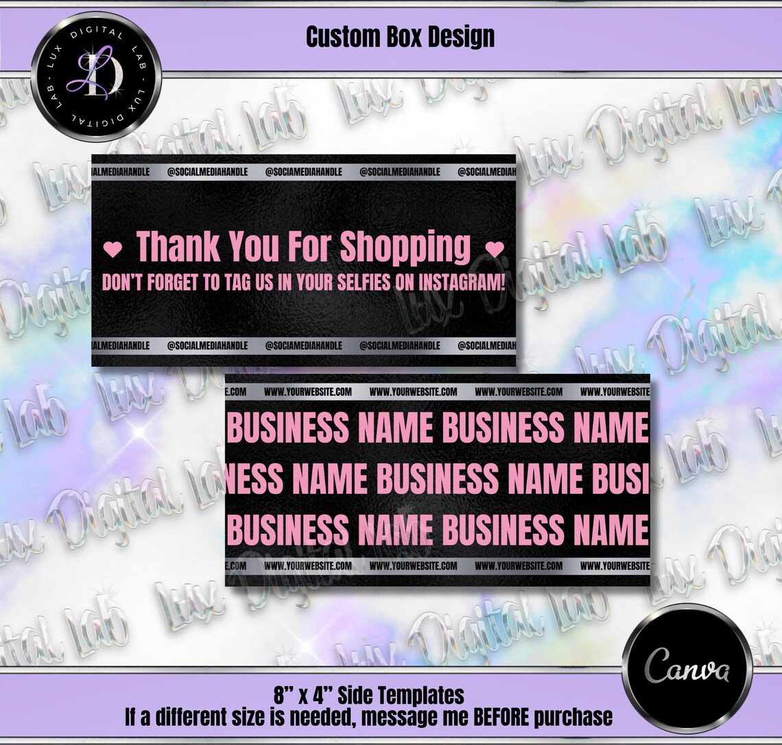 Silver/pink Beauty Box, Wig Box, Hair Box, Makeup Box, Editable ...