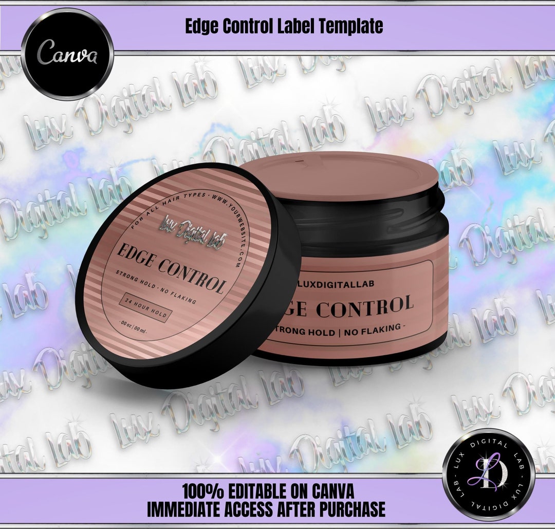 Brown Stripes Edge Control Label Template - Etsy