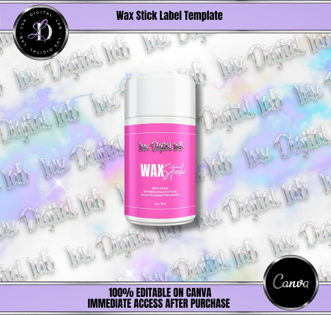 Editable PINK Wax Stick Label Template - Etsy