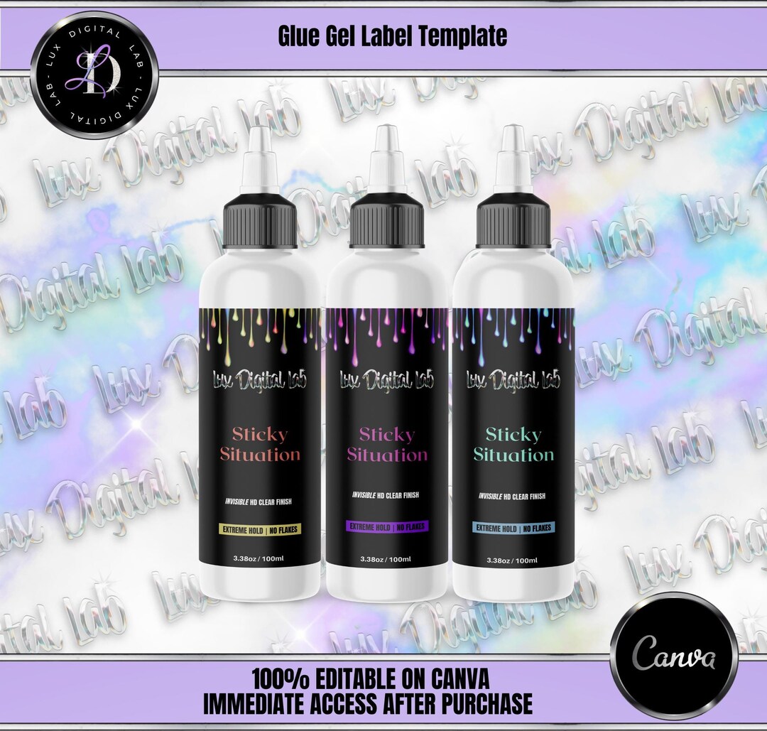 Drip Glue Gel Label Template - Etsy