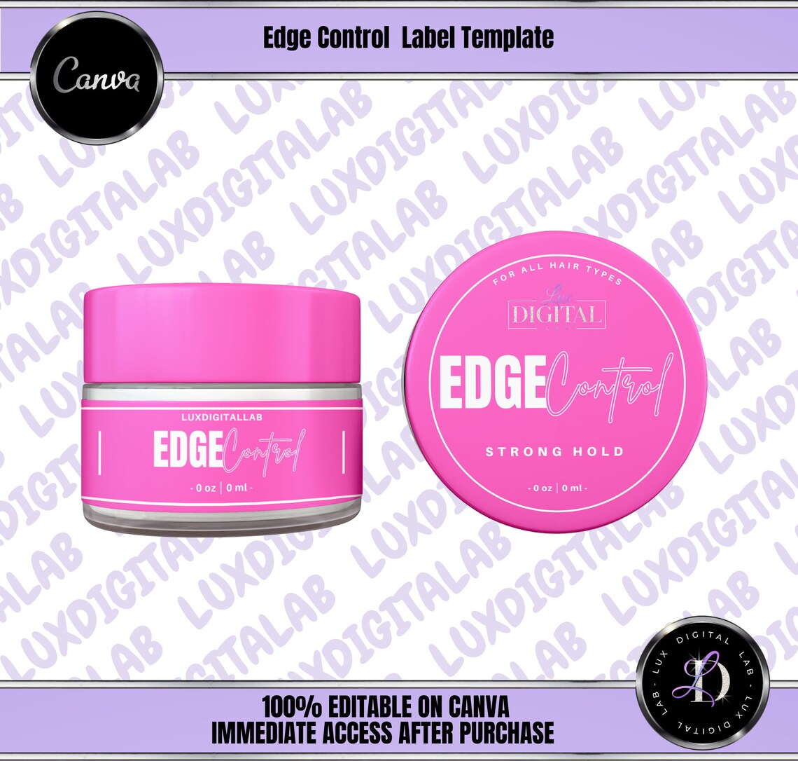 Braid Gel & Edge Control Label Template - Etsy