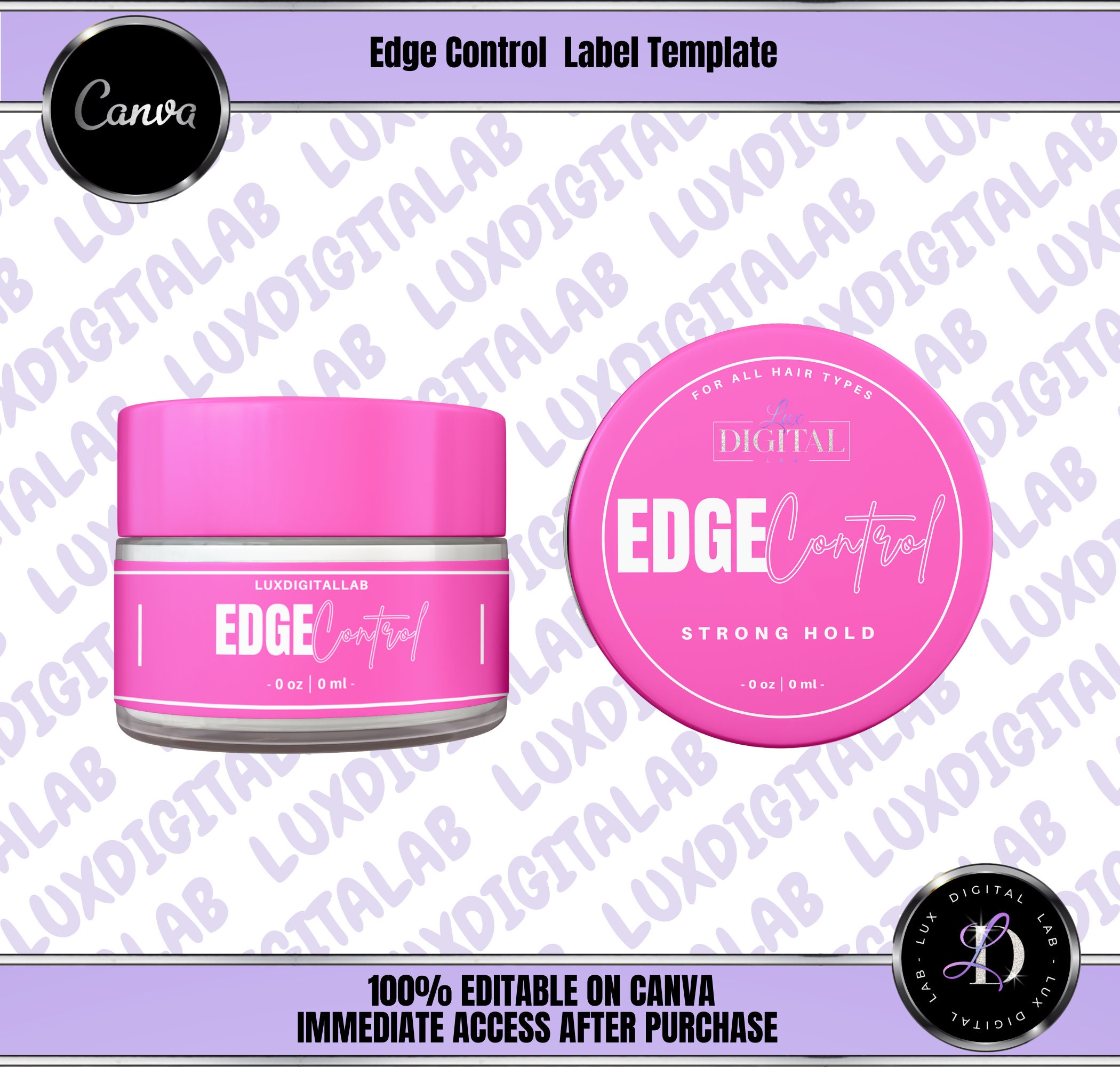 Braid Gel & Edge Control Label Template - Etsy