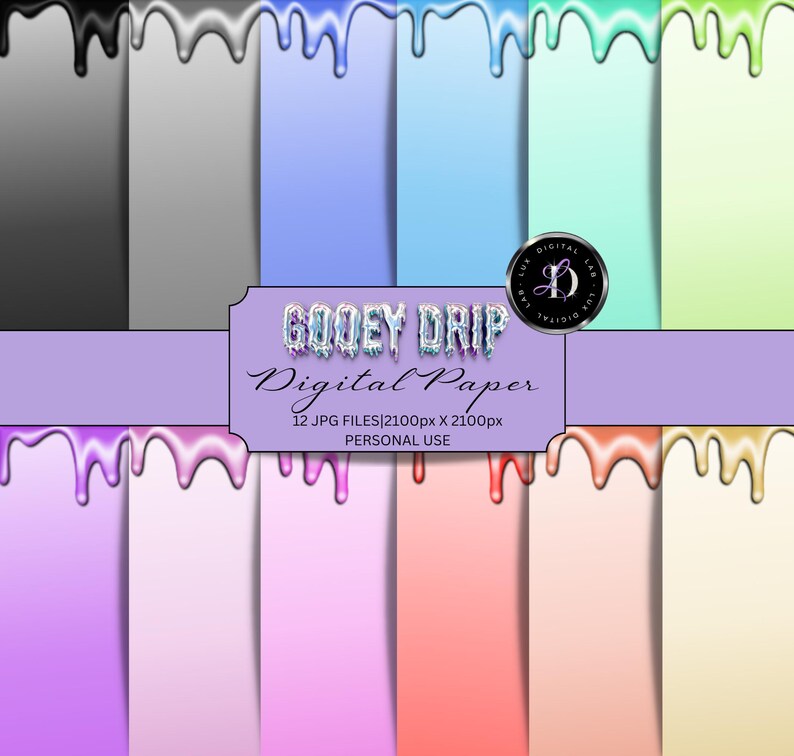 Gooey Drip Digital Paper - Etsy