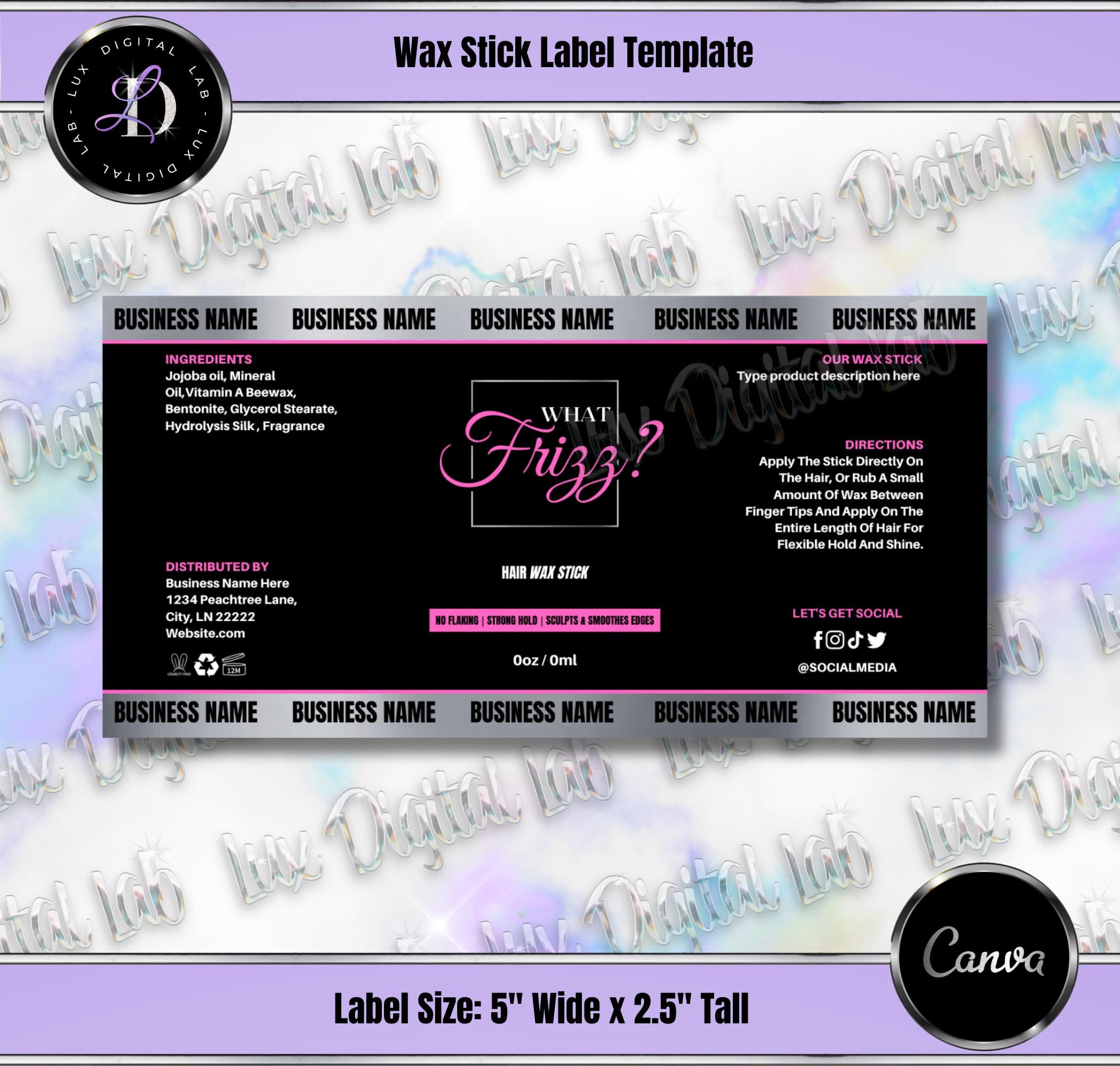 Silver Editable Wax Stick Label Template - Etsy