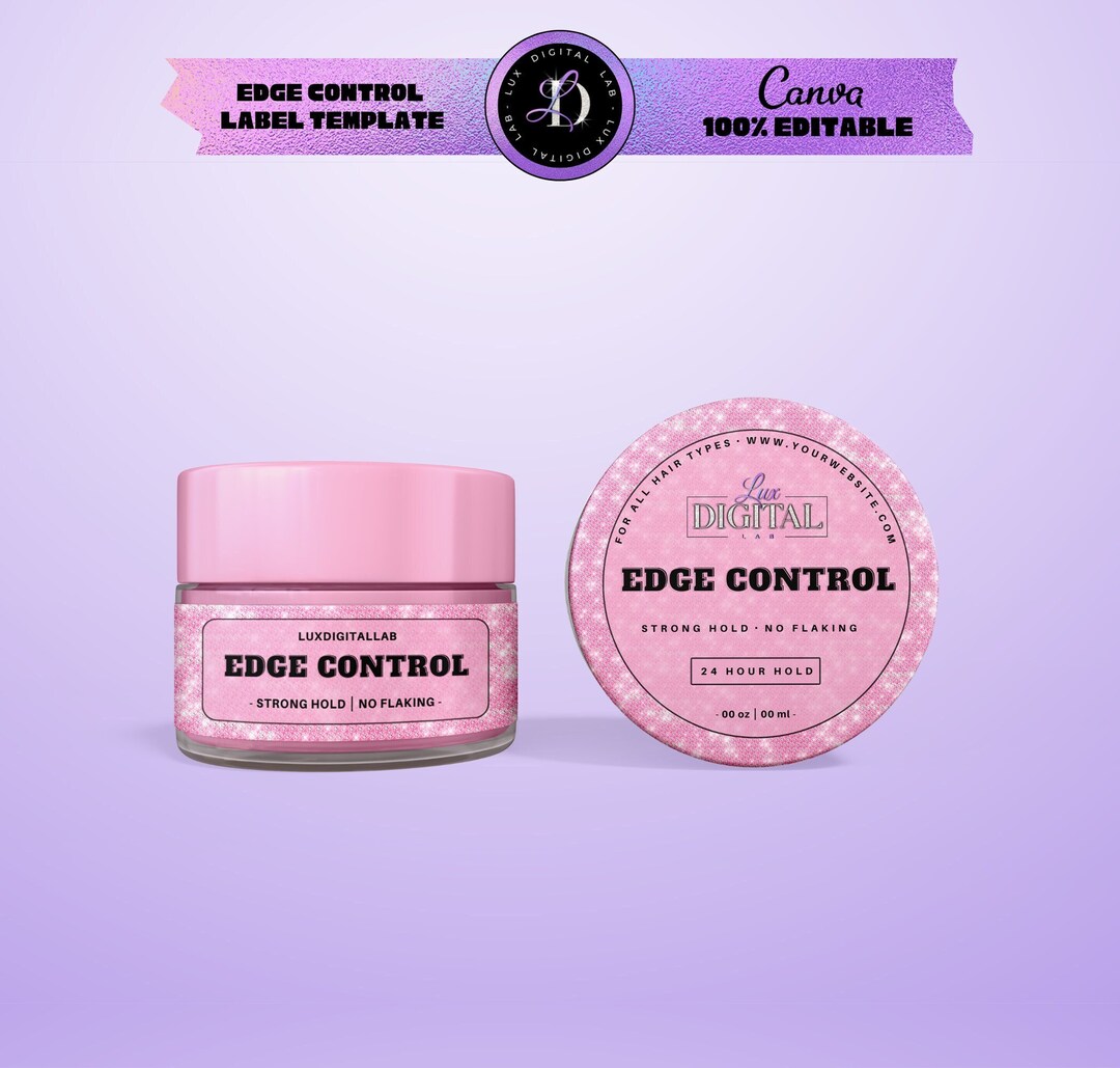 Pink Diamond Edge Control Label Template - Etsy