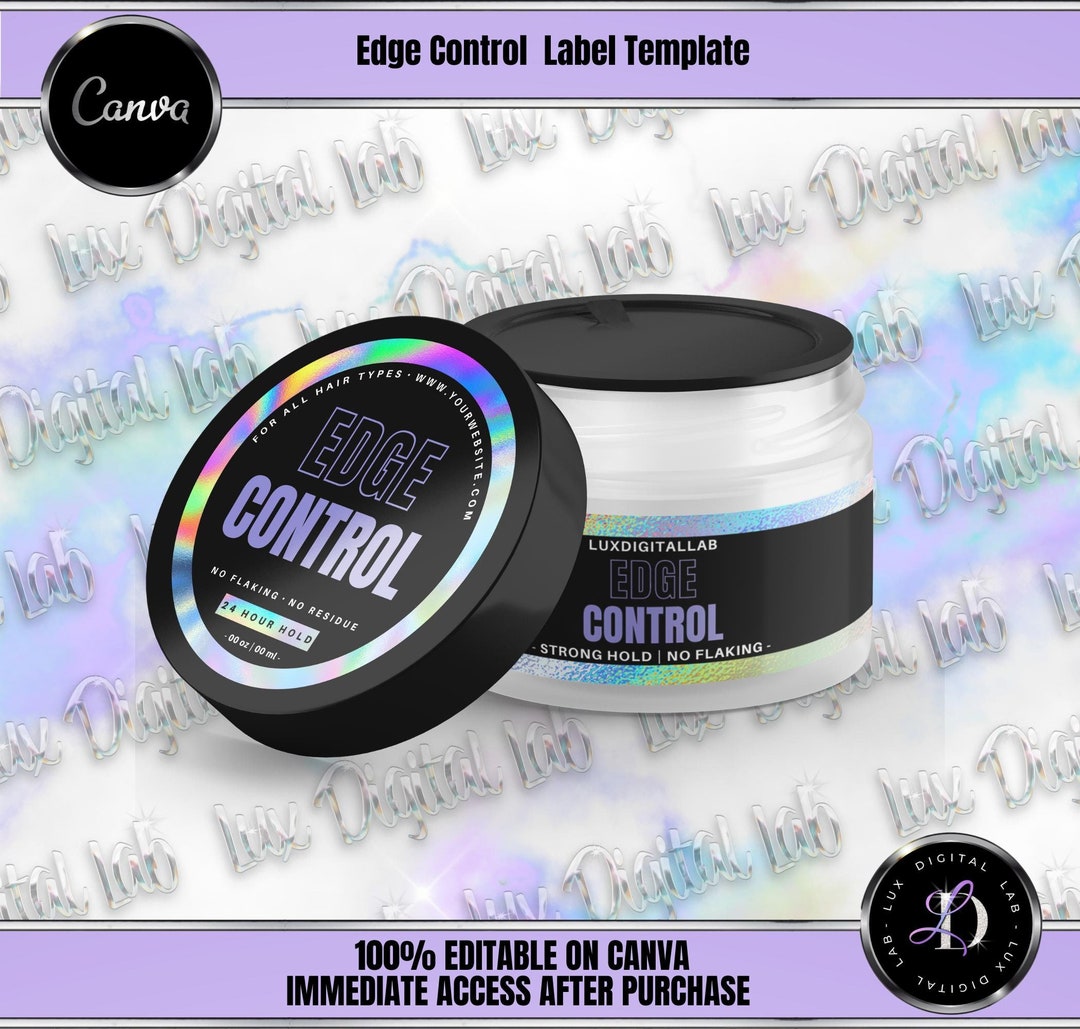 Iridescent Edge Control Label Template - Etsy