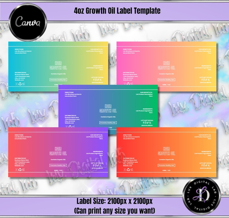 40 Colorful Gradient Product Label Templates Set - Etsy