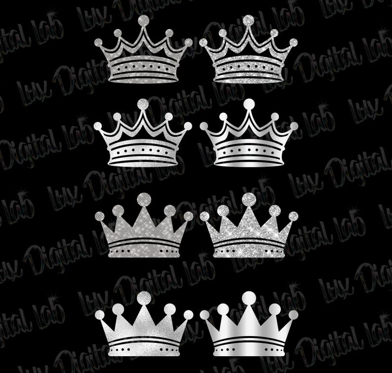 Silver Crowns PNG Clip Art - Etsy