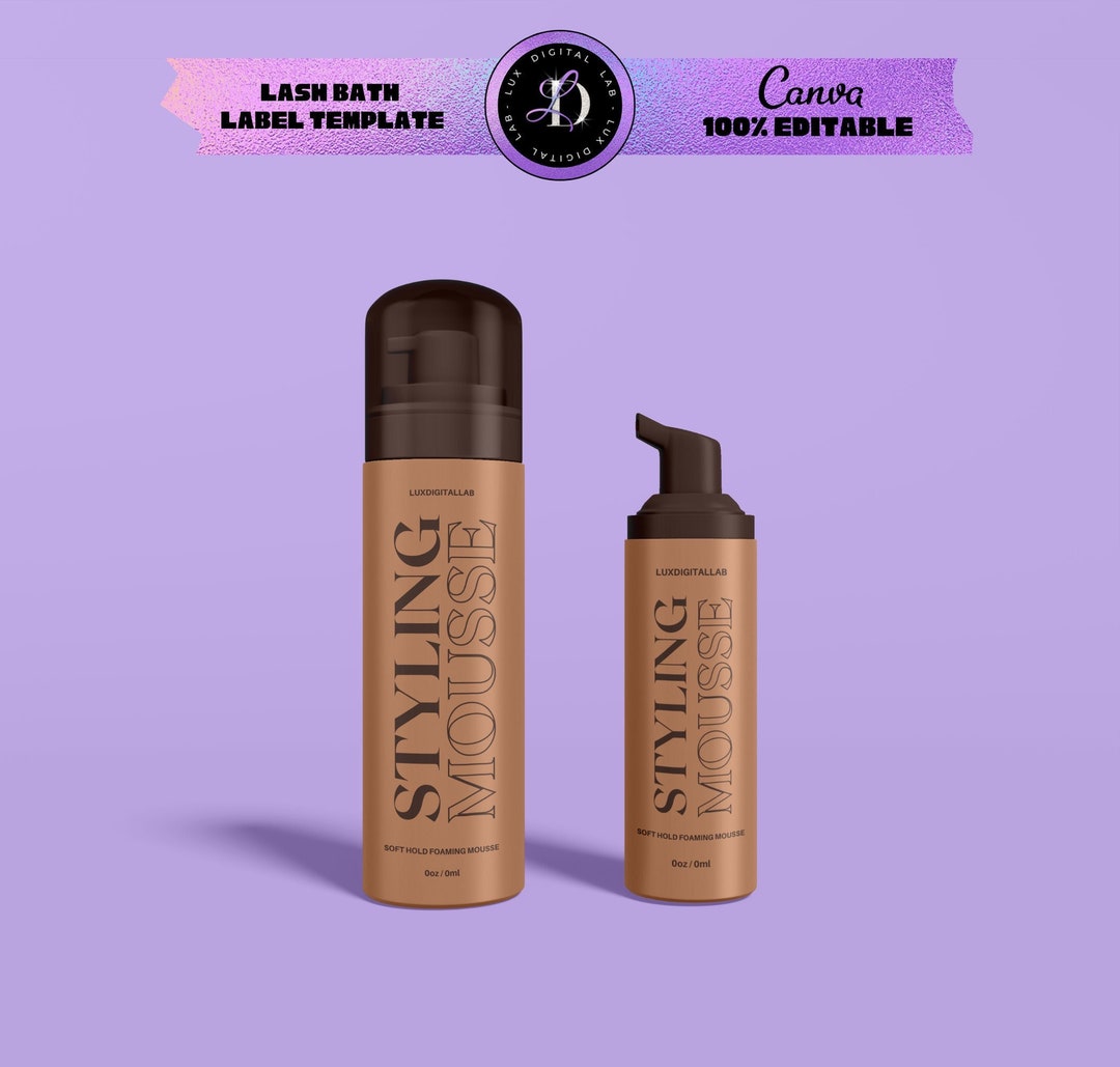 Brown Styling Mousse Label Template - Etsy