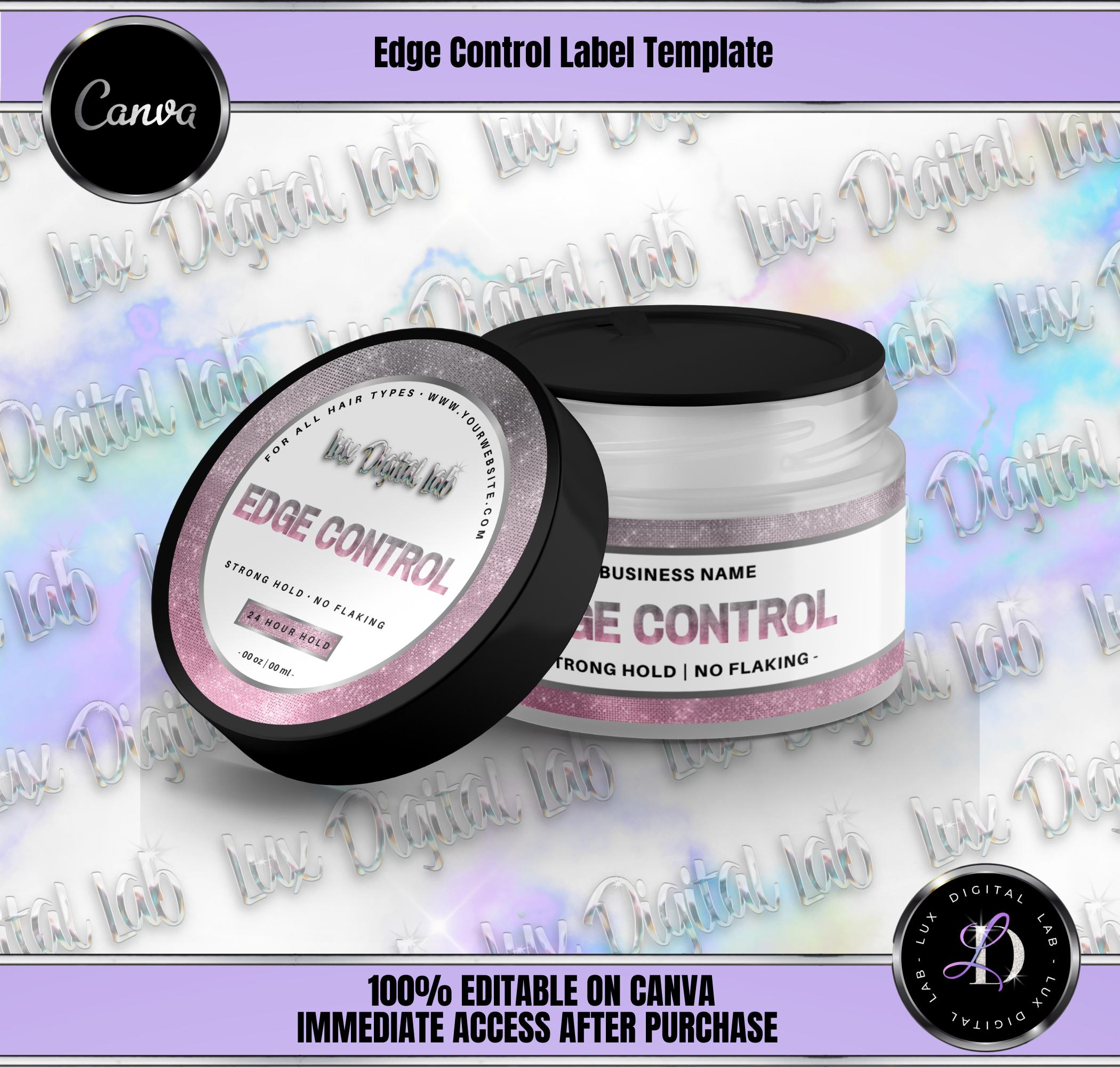 Glitter Gradient EDGE CONTROL Label and Ingredients Label Template - Etsy