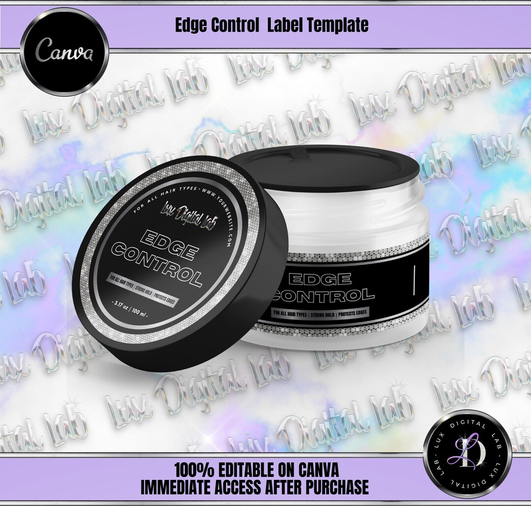 Diamond Edge Control Label Template - Etsy
