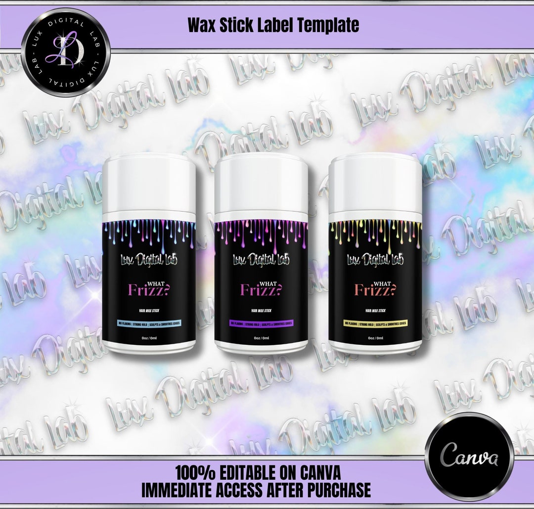 Drip Wax Stick Editable Label Template - Etsy