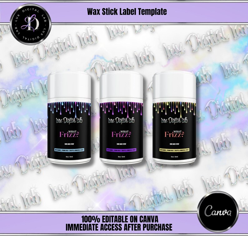 Drip Wax Stick Editable Label Template - Etsy