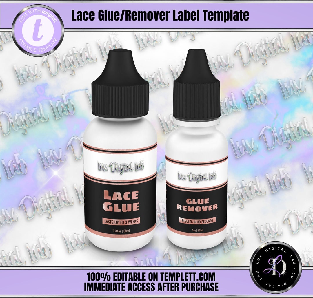 Rose Gold Editable Lace Glue/glue Remover Label Template - Etsy