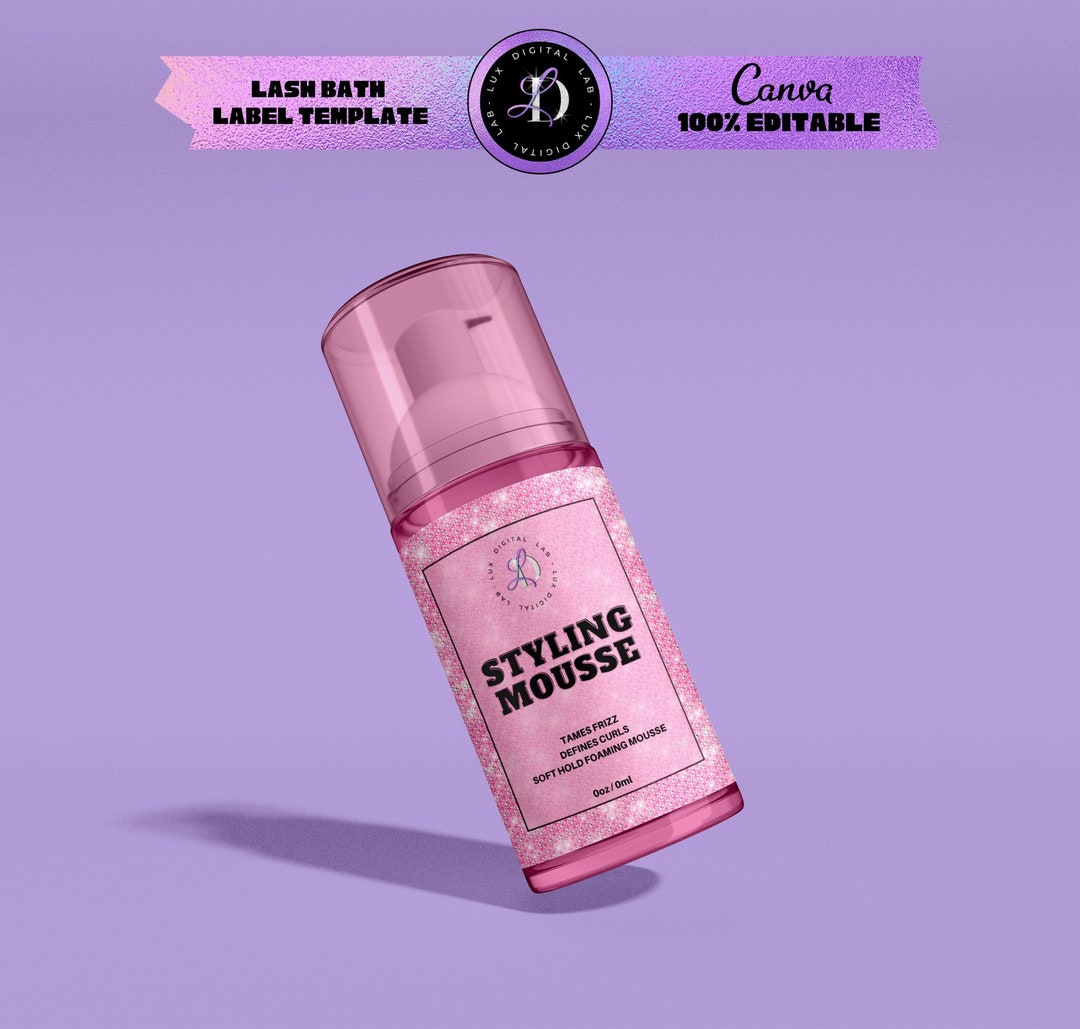 Pink Diamond Styling Mousse Label Templates - Etsy