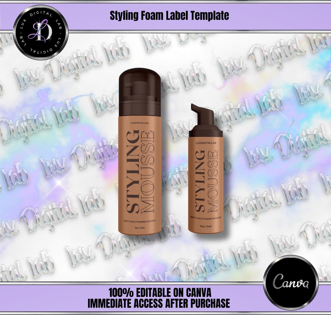 Brown Styling Mousse Label Template - Etsy
