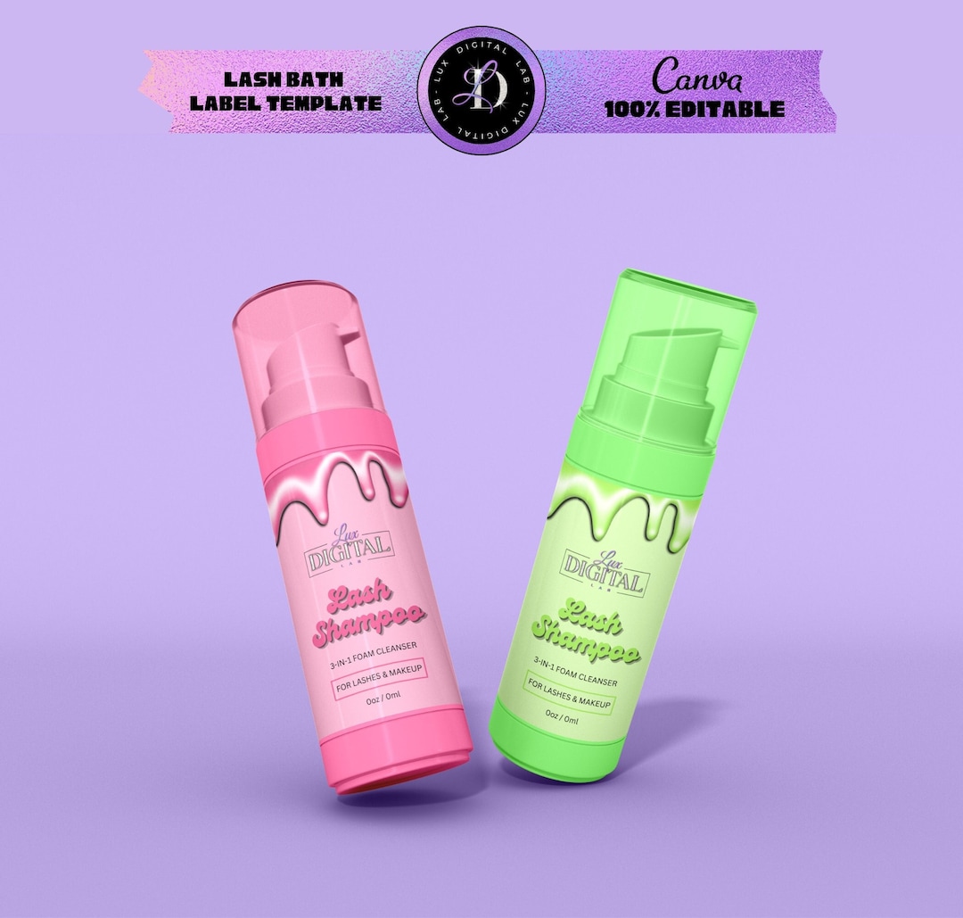 Gooey Drip Editable Lash Shampoo Label Template - Etsy
