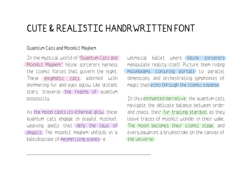 Doodle Font Bundle | Six Cute and Realistic Handwritten Fonts, Ideal ...