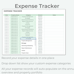 Rental Multi-property Bookkeeping Spreadsheet | Rental Income & Expense ...