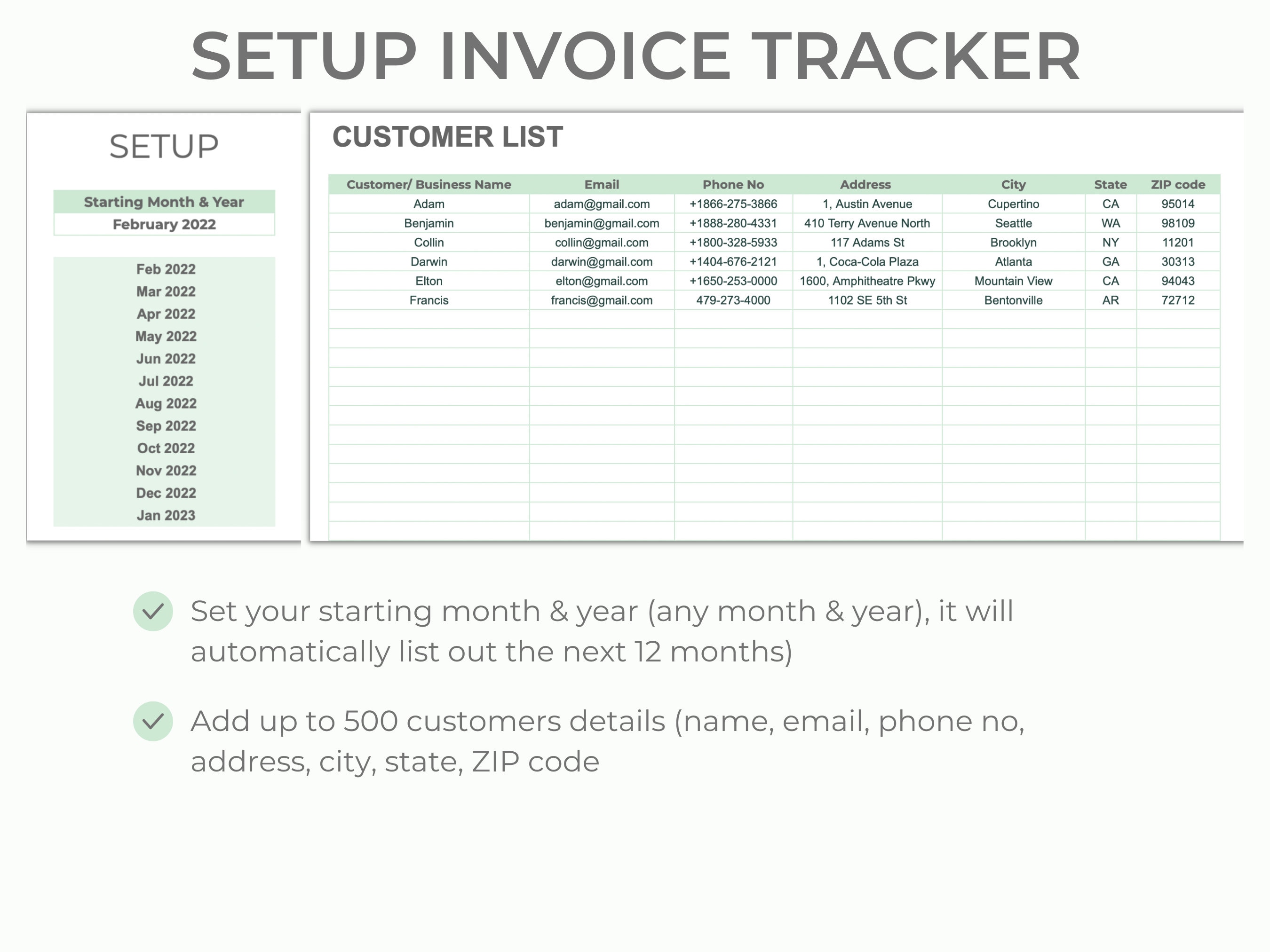 Invoice Tracker Spreadsheet Annual Invoice Tracker Invoice - Etsy