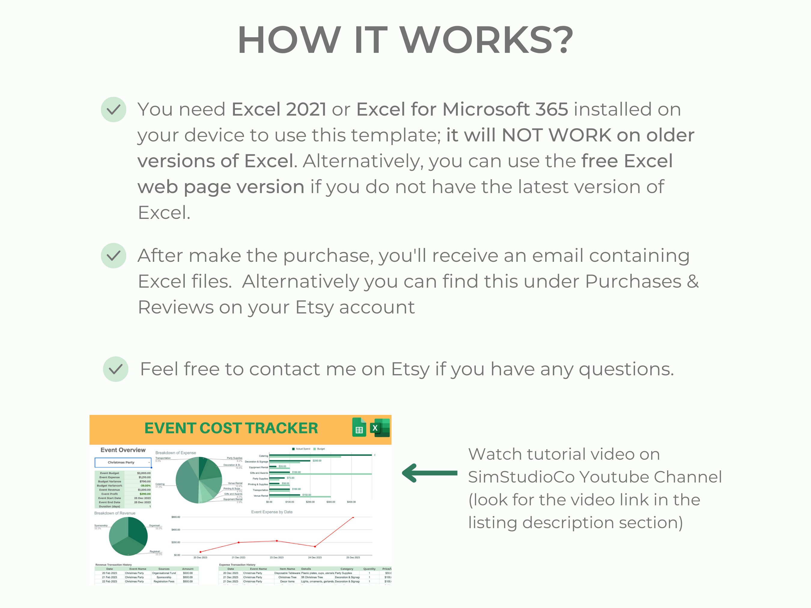 Event Budget & Expense Tracker | Excel Bookkeeping Spreadsheet | Event ...