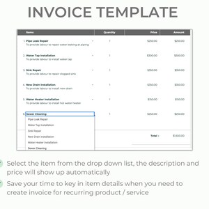 Invoice Tracker Spreadsheet Annual Invoice Tracker Invoice - Etsy