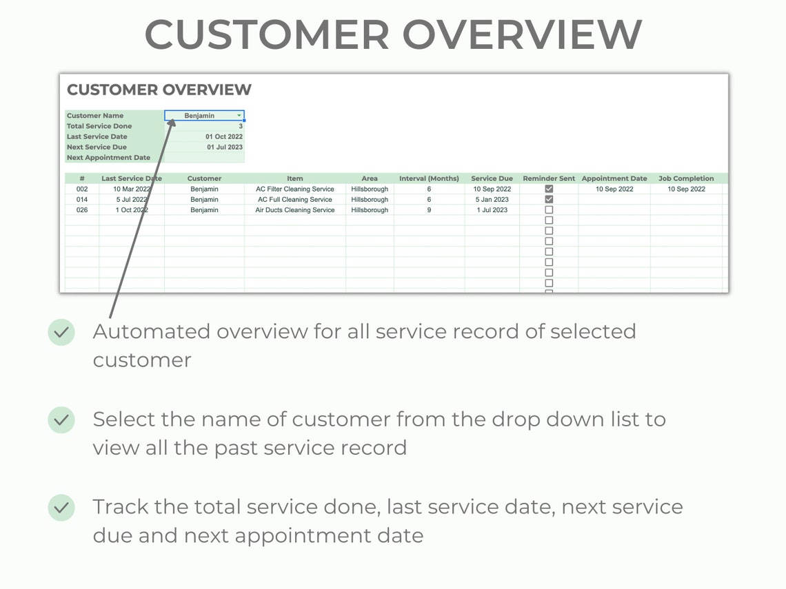 Periodic Service Record Tracker | Client Tracker | Maintenance Tracker ...