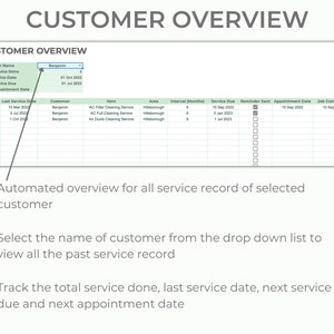 Periodic Service Record Tracker | Client Tracker | Maintenance Tracker ...