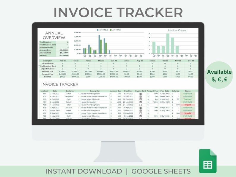 Small Business Essential | Invoice Tracker | Job Estimate Tracker ...