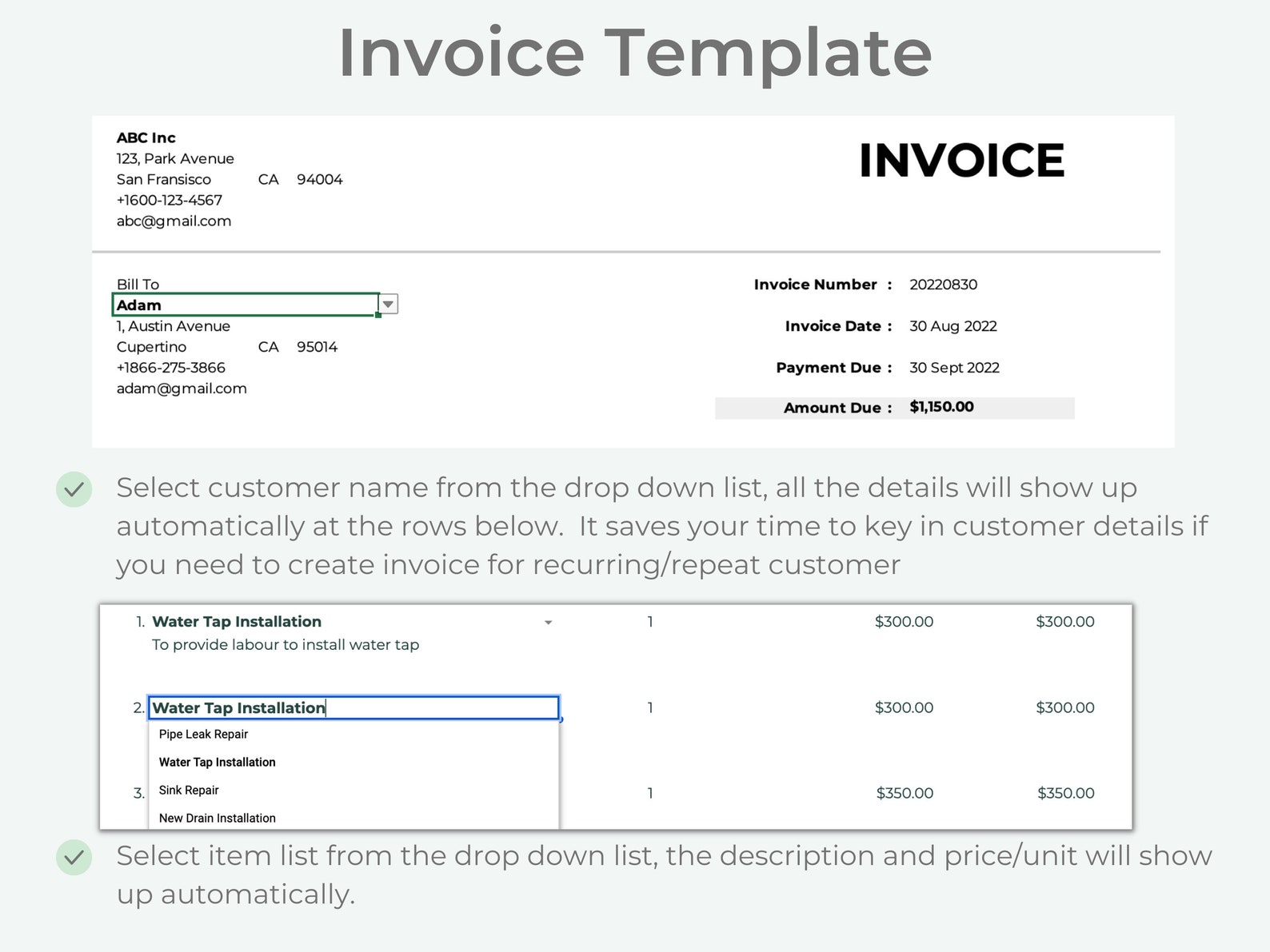 Invoice Tracker Spreadsheet Annual Invoice Tracker Invoice Template ...
