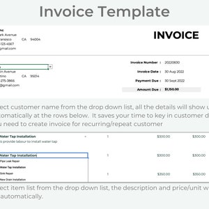 Invoice Tracker Spreadsheet | Annual Invoice Tracker | Invoice Template ...