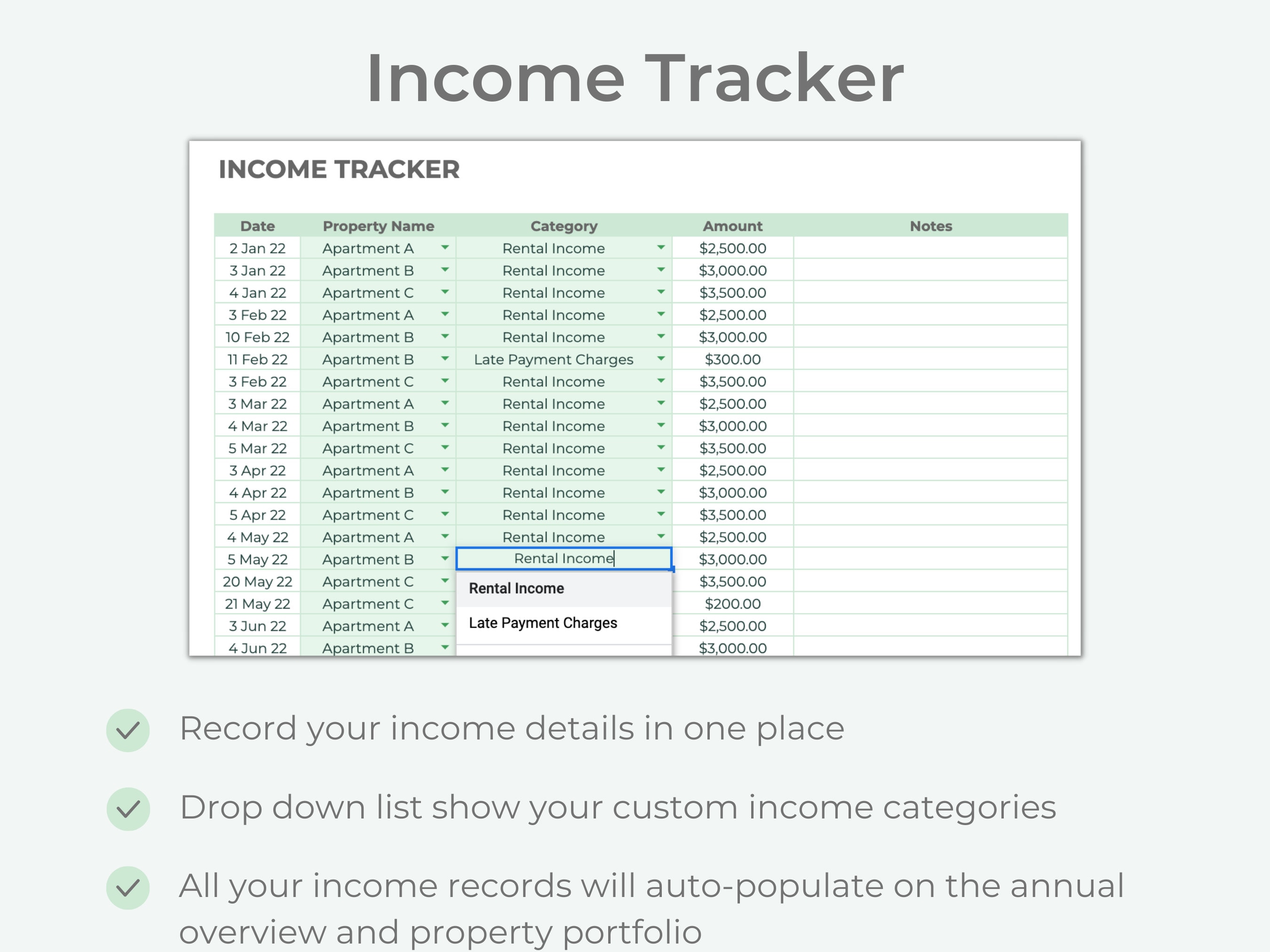 Rental Multi-property Bookkeeping Spreadsheet | Rental Income & Expense ...