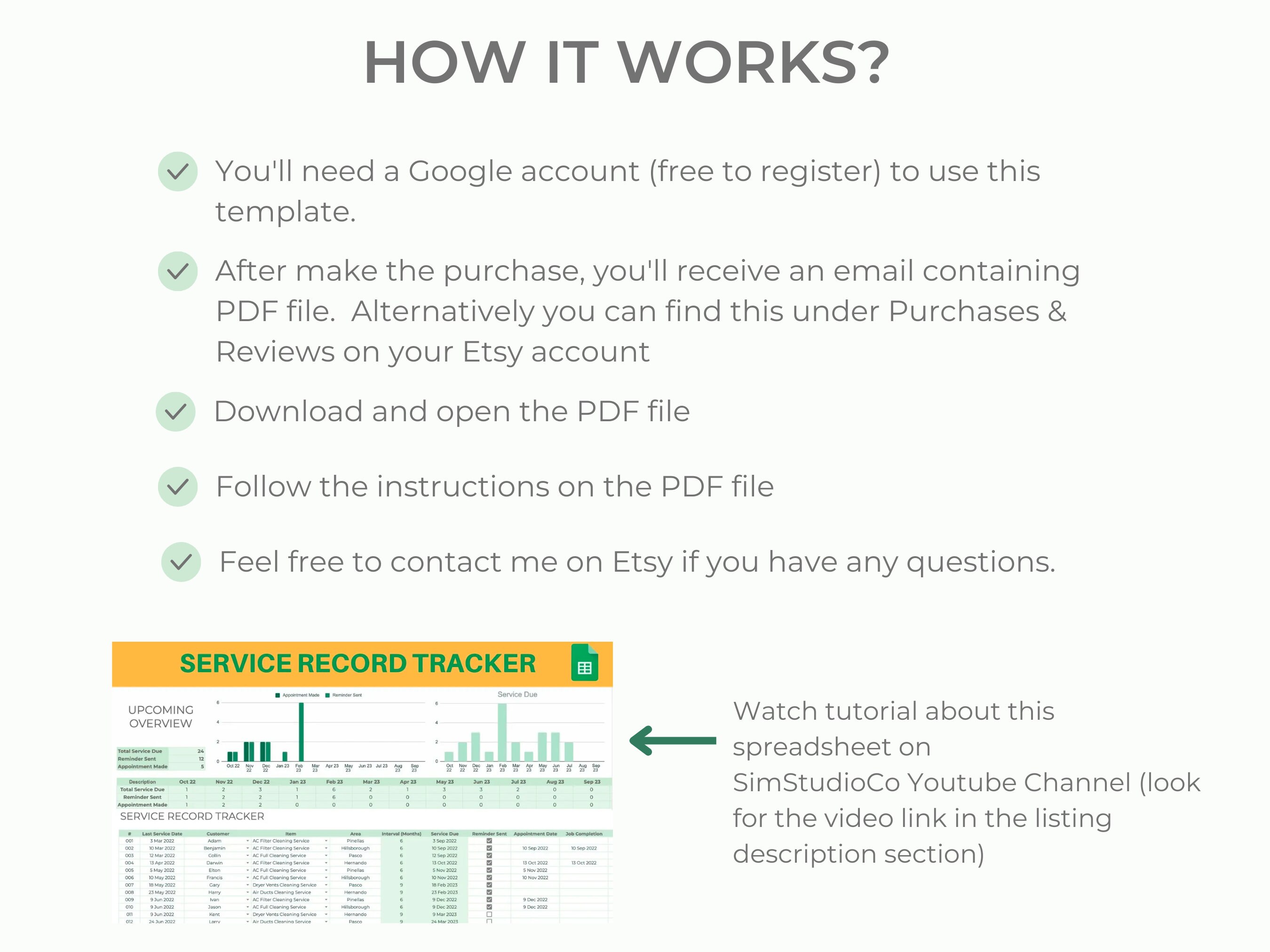 Periodic Service Record Tracker | Client Tracker | Maintenance Tracker ...