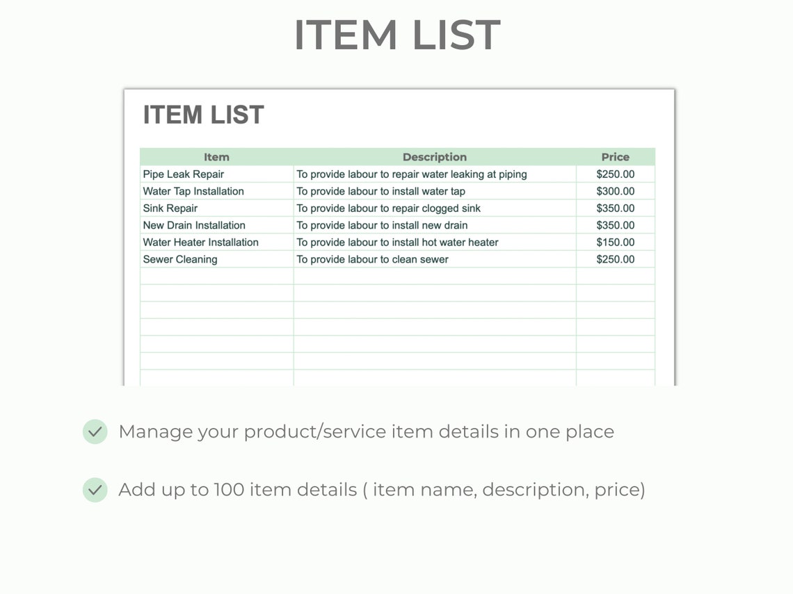 Invoice Tracker Spreadsheet Annual Invoice Tracker Invoice - Etsy