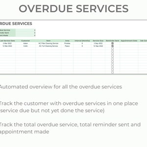 Periodic Service Record Tracker | Client Tracker | Maintenance Tracker ...