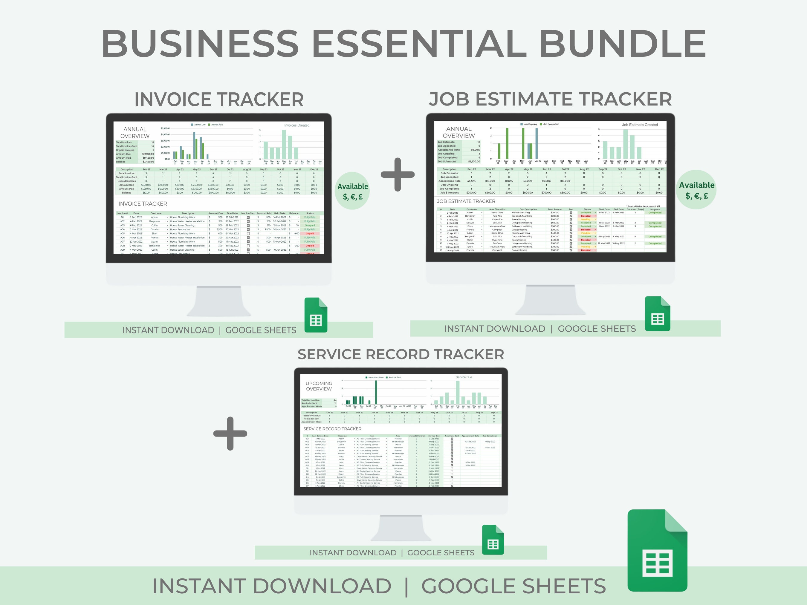 Small Business Essential | Invoice Tracker | Job Estimate Tracker ...