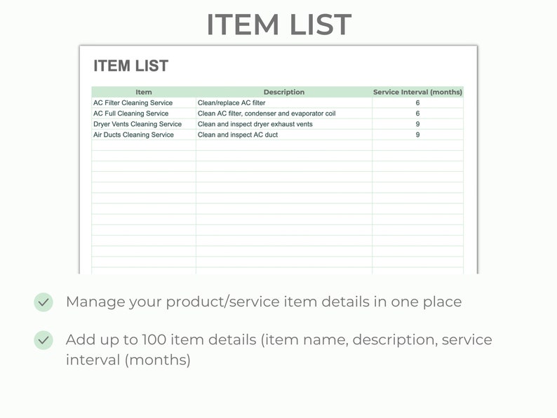Periodic Service Record Tracker | Client Tracker | Maintenance Tracker ...