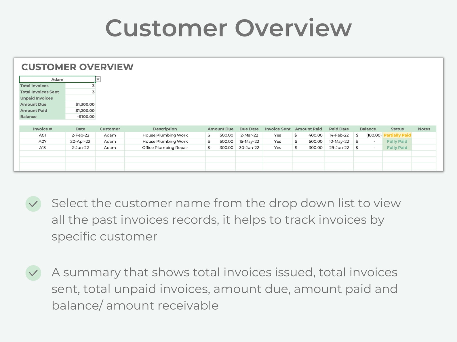 Invoice Tracker Spreadsheet | Annual Invoice Tracker | Invoice Template ...