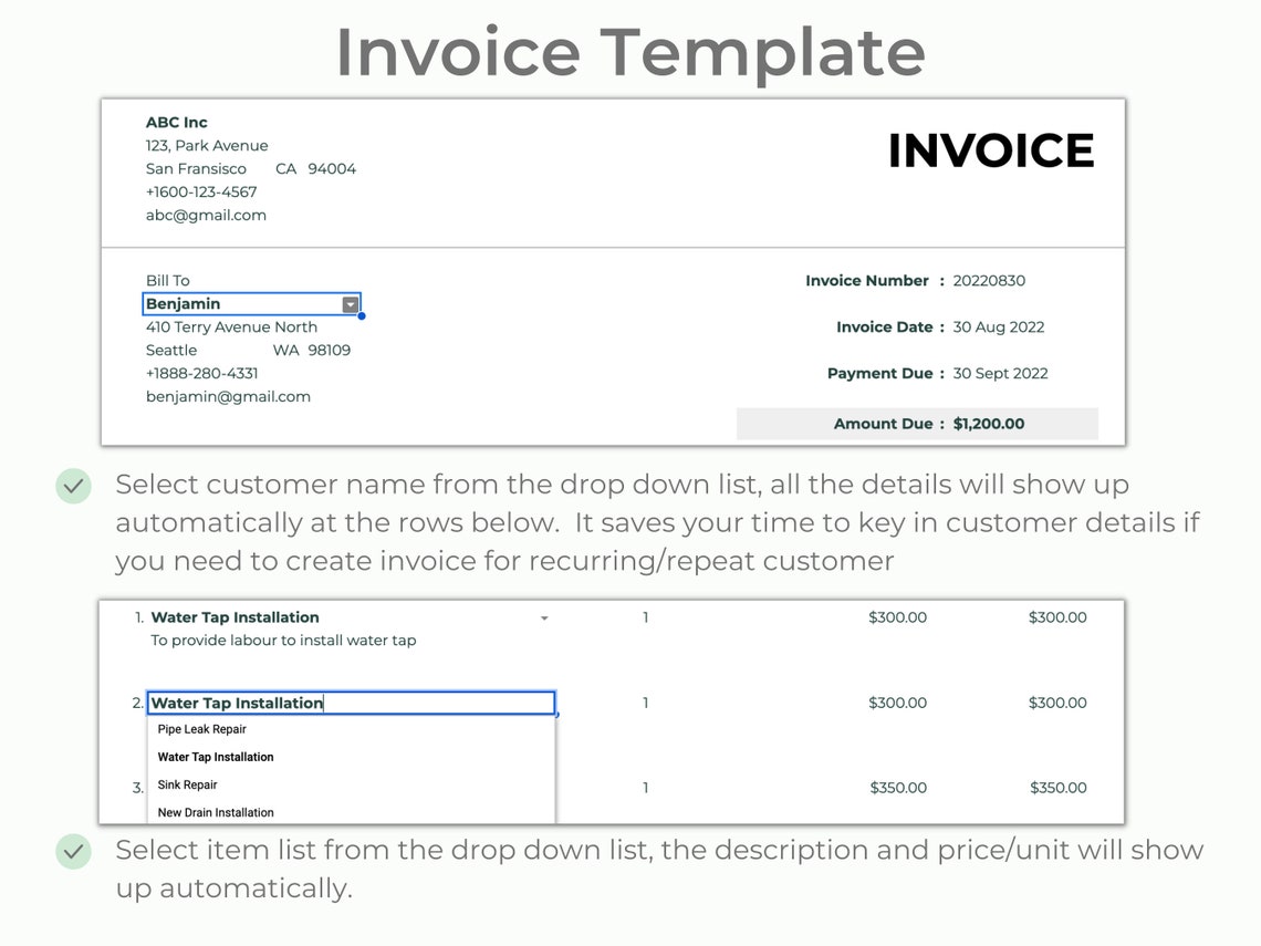 Invoice Tracker Spreadsheet | Annual Invoice Tracker | Invoice Template ...